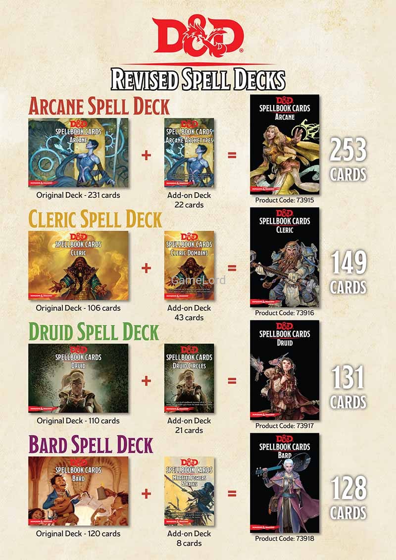 D&D Spellbook Cards - Druid - Revised - 131 Cards GameLord