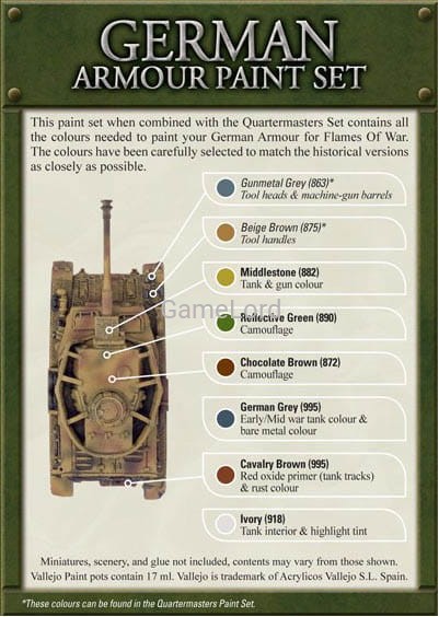 GPS02 German Armour Paint Set GameLord